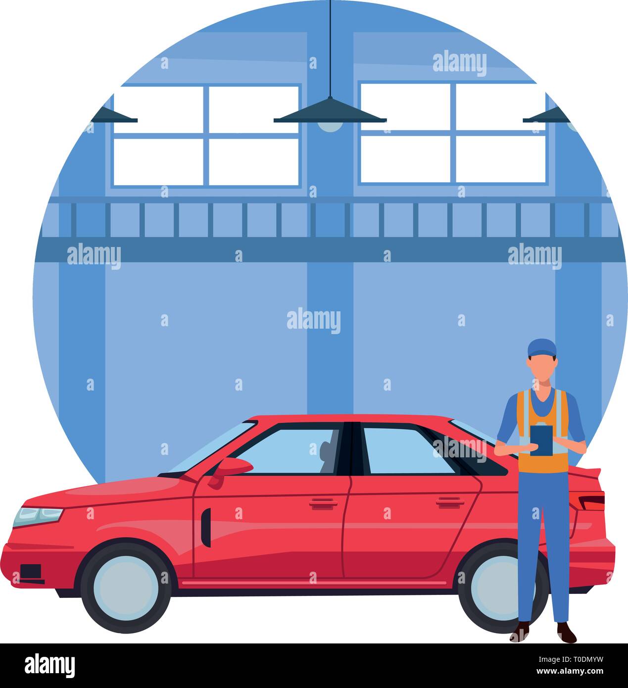 car service manufacturing cartoon Stock Vector Image & Art - Alamy