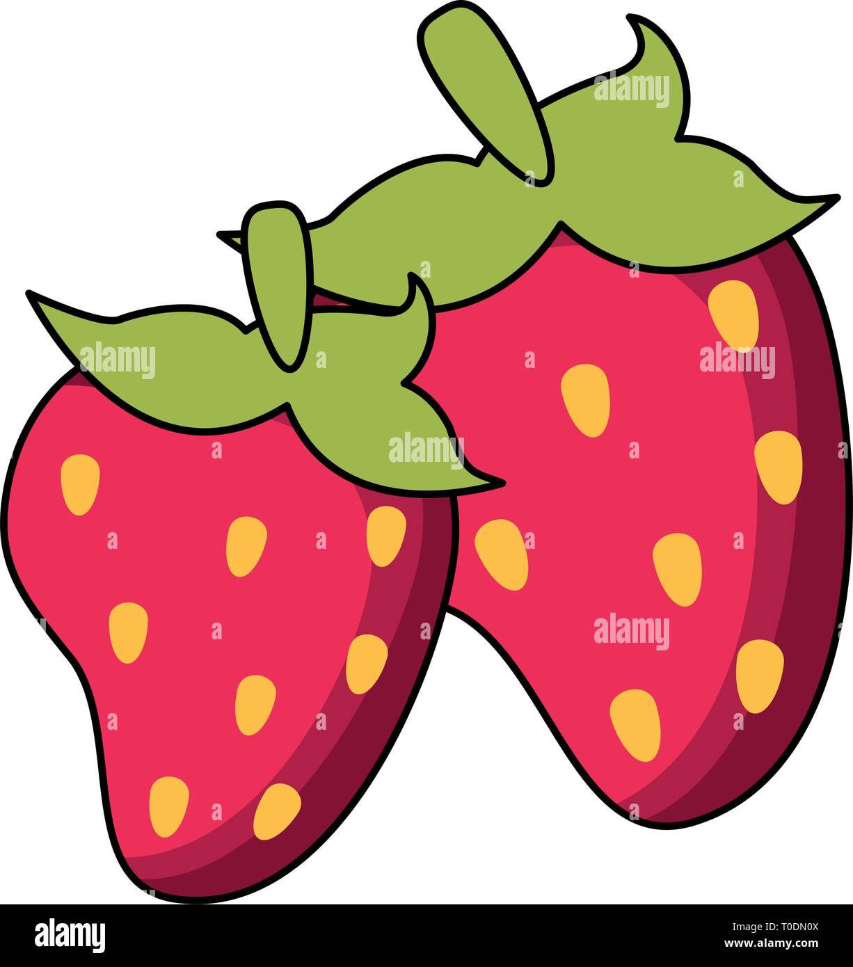 Strawberries fruits cartoon isolated Stock Vector Image & Art - Alamy