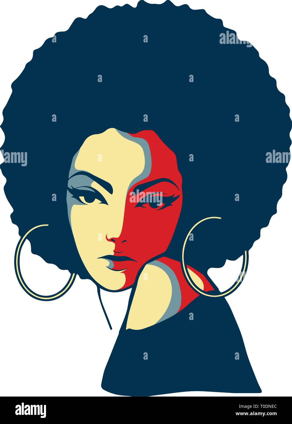 African curly lady looking Stock Vector Images - Alamy