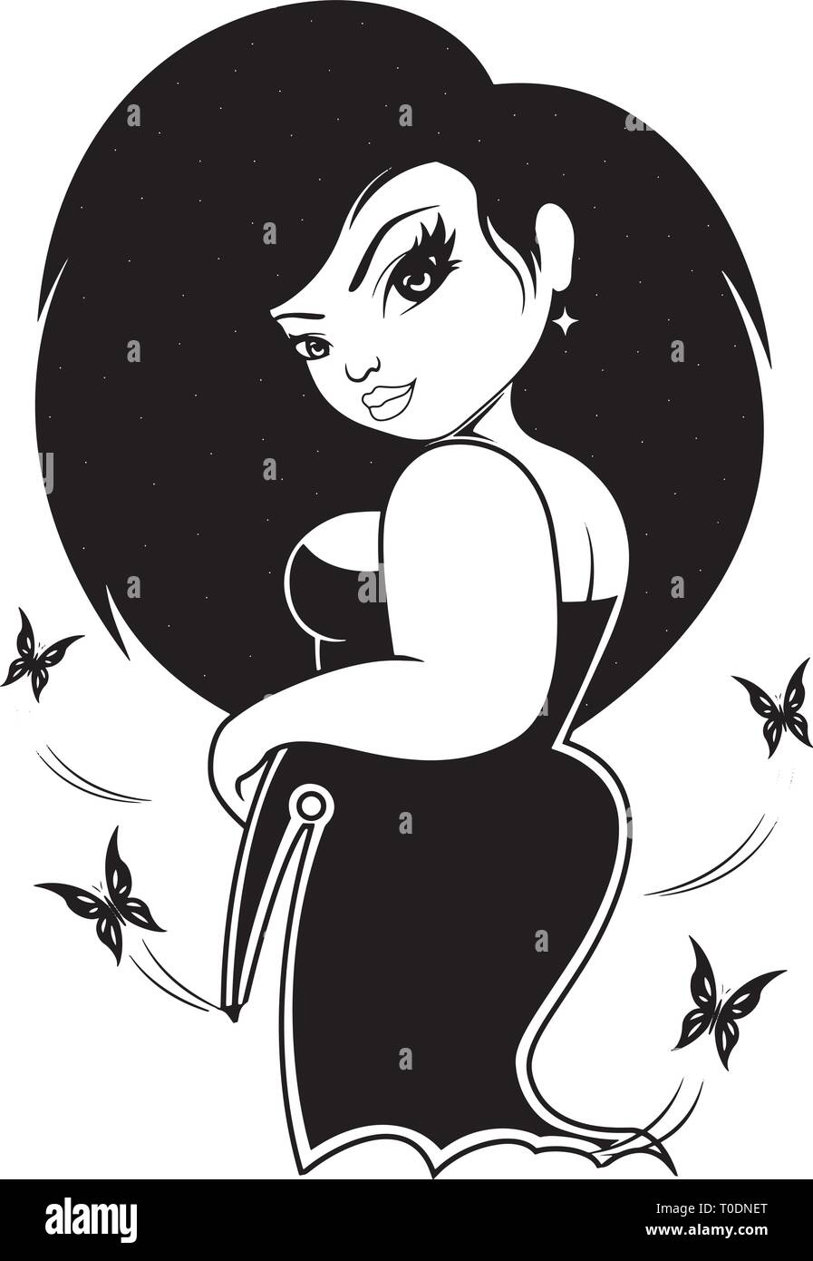 One beautiful woman smiling summer Stock Vector Images - Alamy