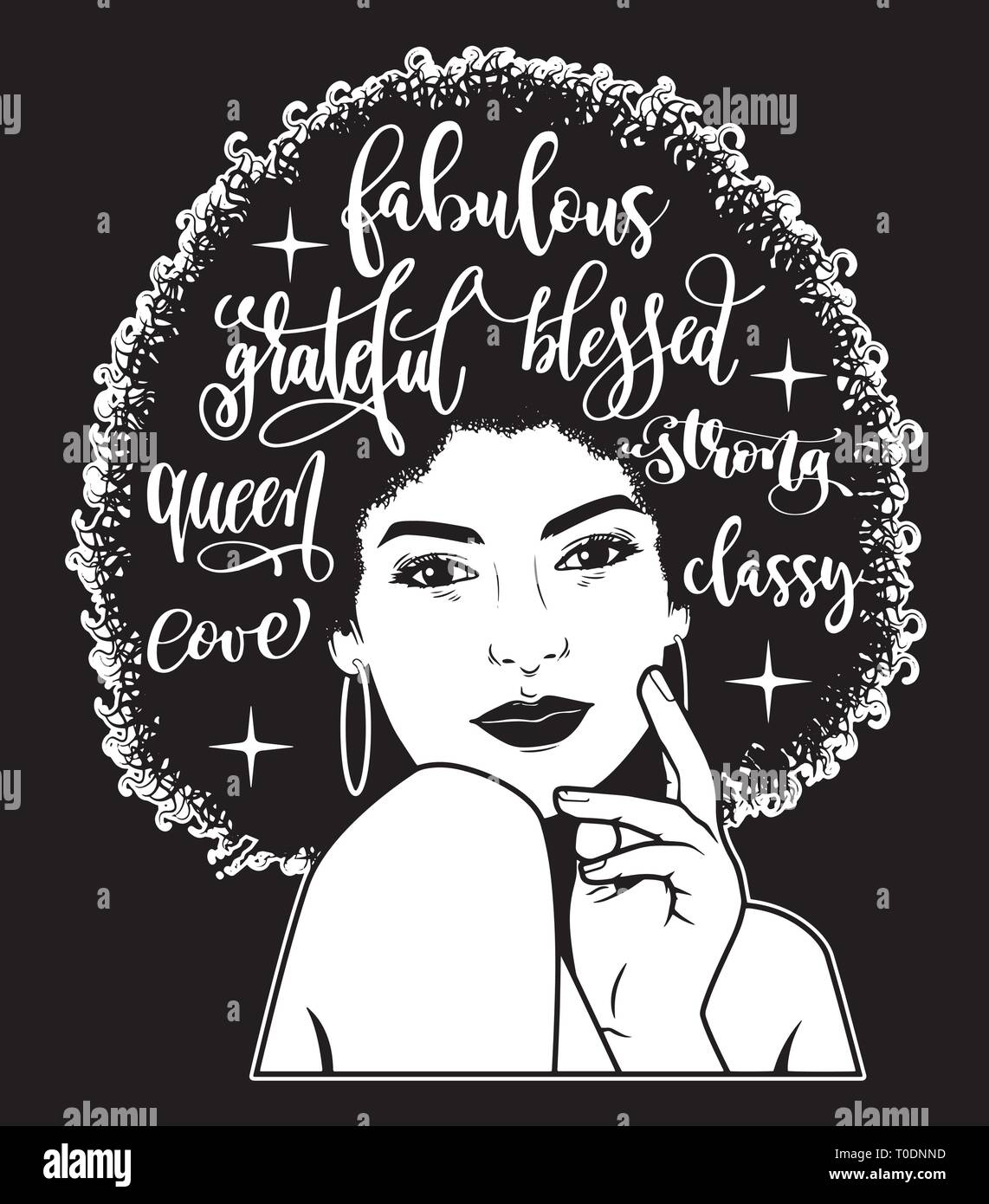 Mixed race woman afro hair Stock Vector Images - Alamy