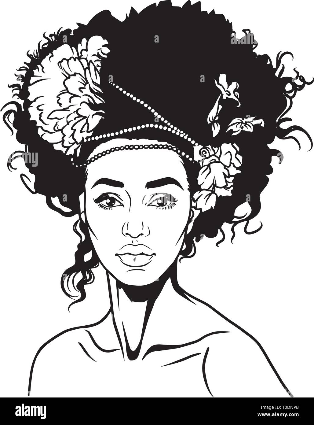 African Woman Face Sun Stock Vector Images Alamy