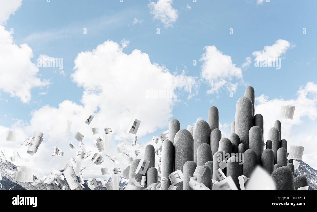 Multiple stone columns with breathtaking landscape Stock Photo - Alamy