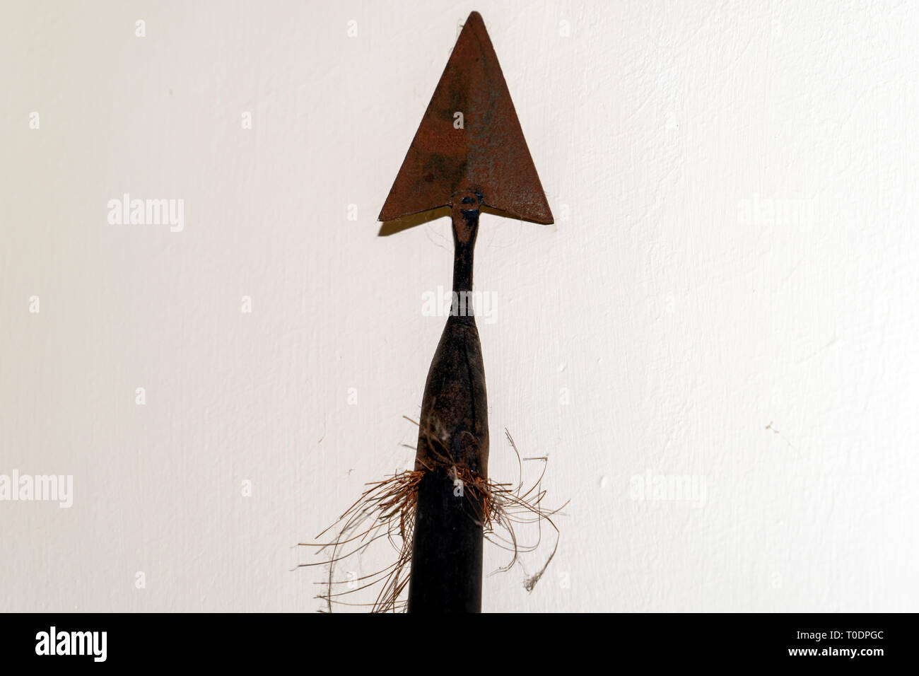 primitive wood and iron spear isolated on white Stock Photo - Alamy