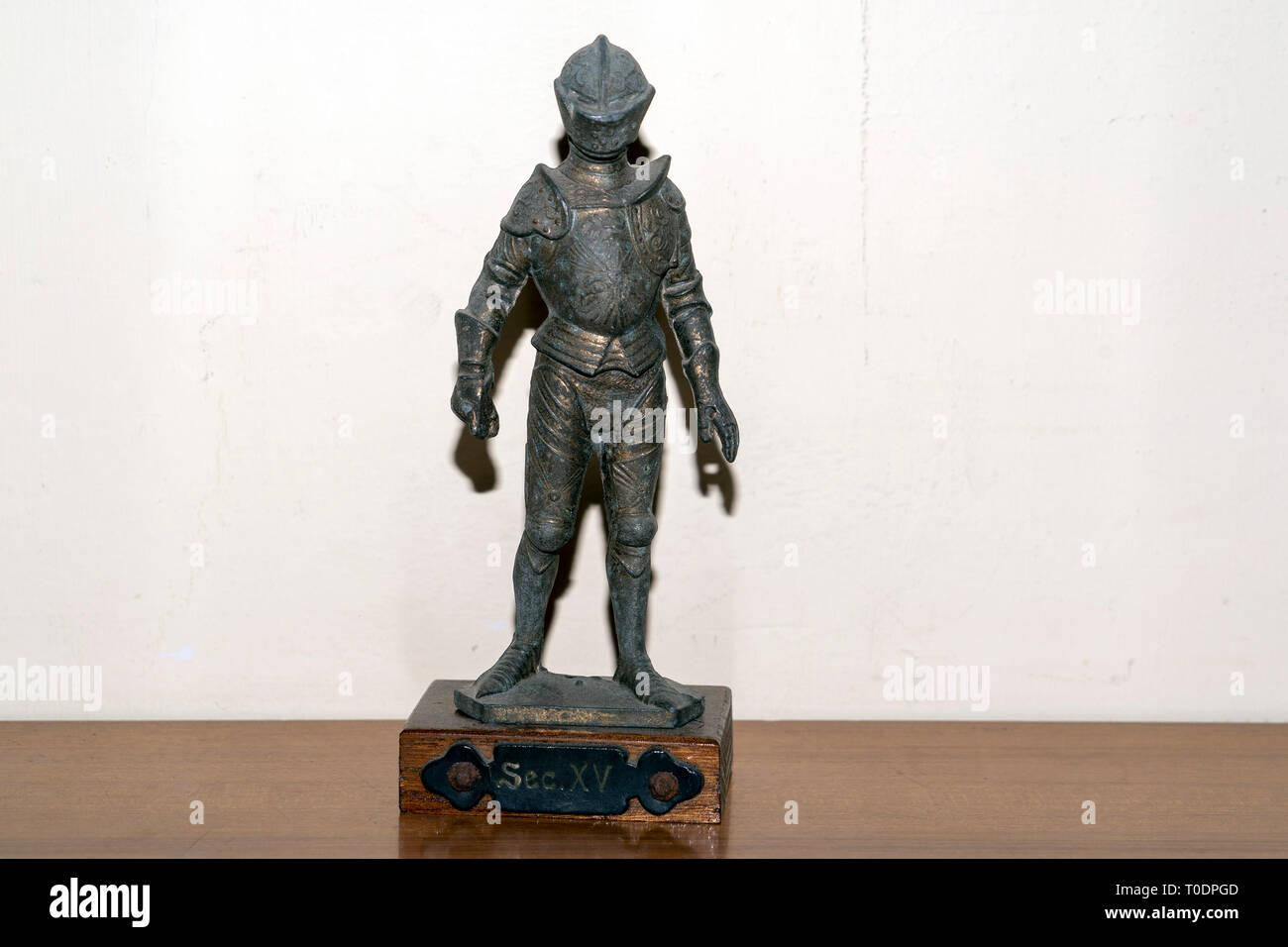 medieval armor iron figure isolated on white Stock Photo - Alamy