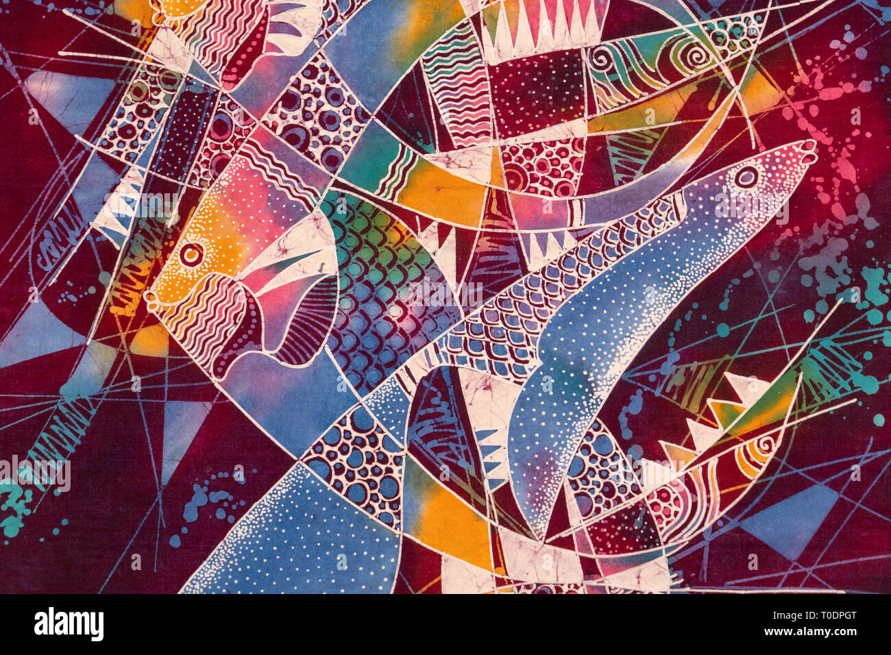indonesian batik from bali island detail Stock Photo - Alamy
