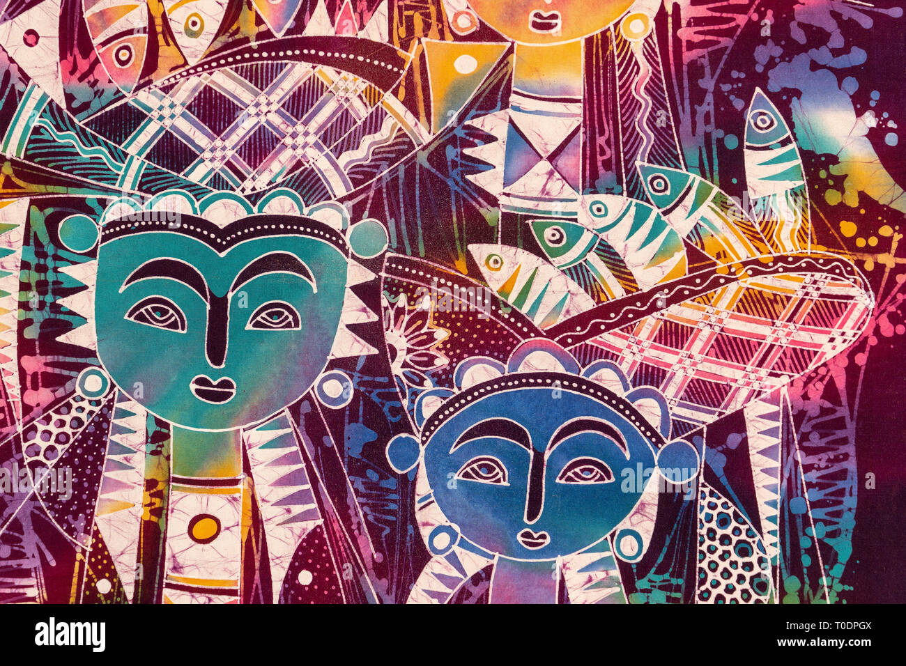 indonesian batik from bali island detail Stock Photo - Alamy