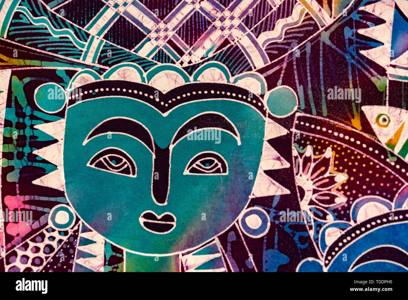 indonesian batik from bali island detail Stock Photo - Alamy