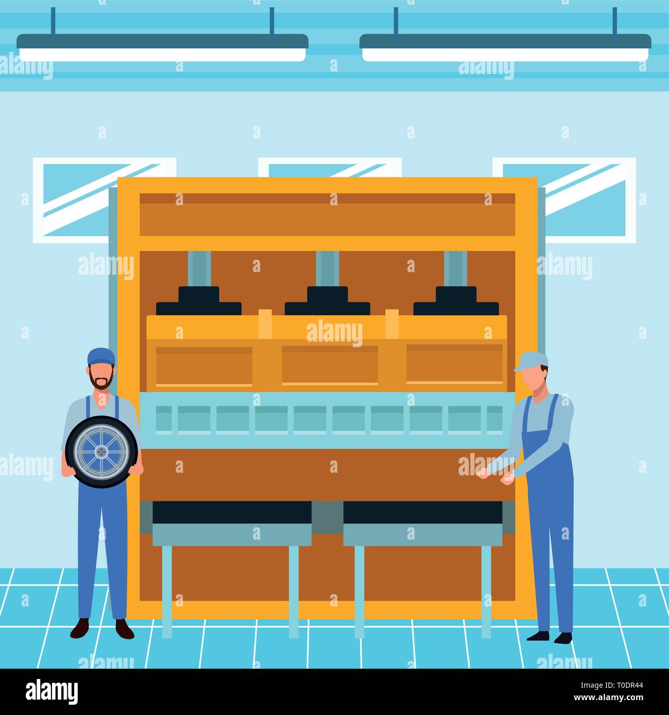 industry car manufacturing cartoon Stock Vector Image & Art - Alamy