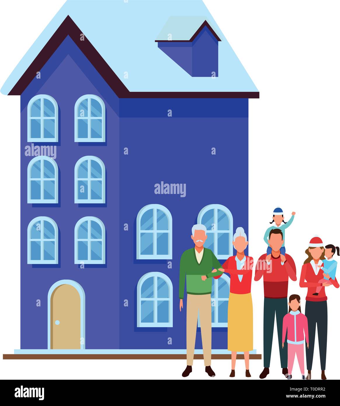 house and family Stock Vector Image & Art - Alamy