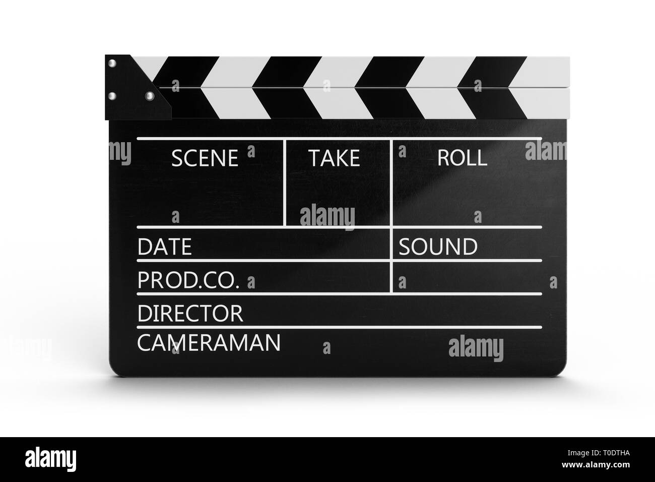 3d illustration of closed movie clapper or clapperboard isolated on ...
