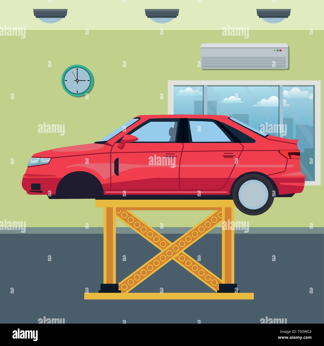 car service manufacturing cartoon Stock Vector Image & Art - Alamy