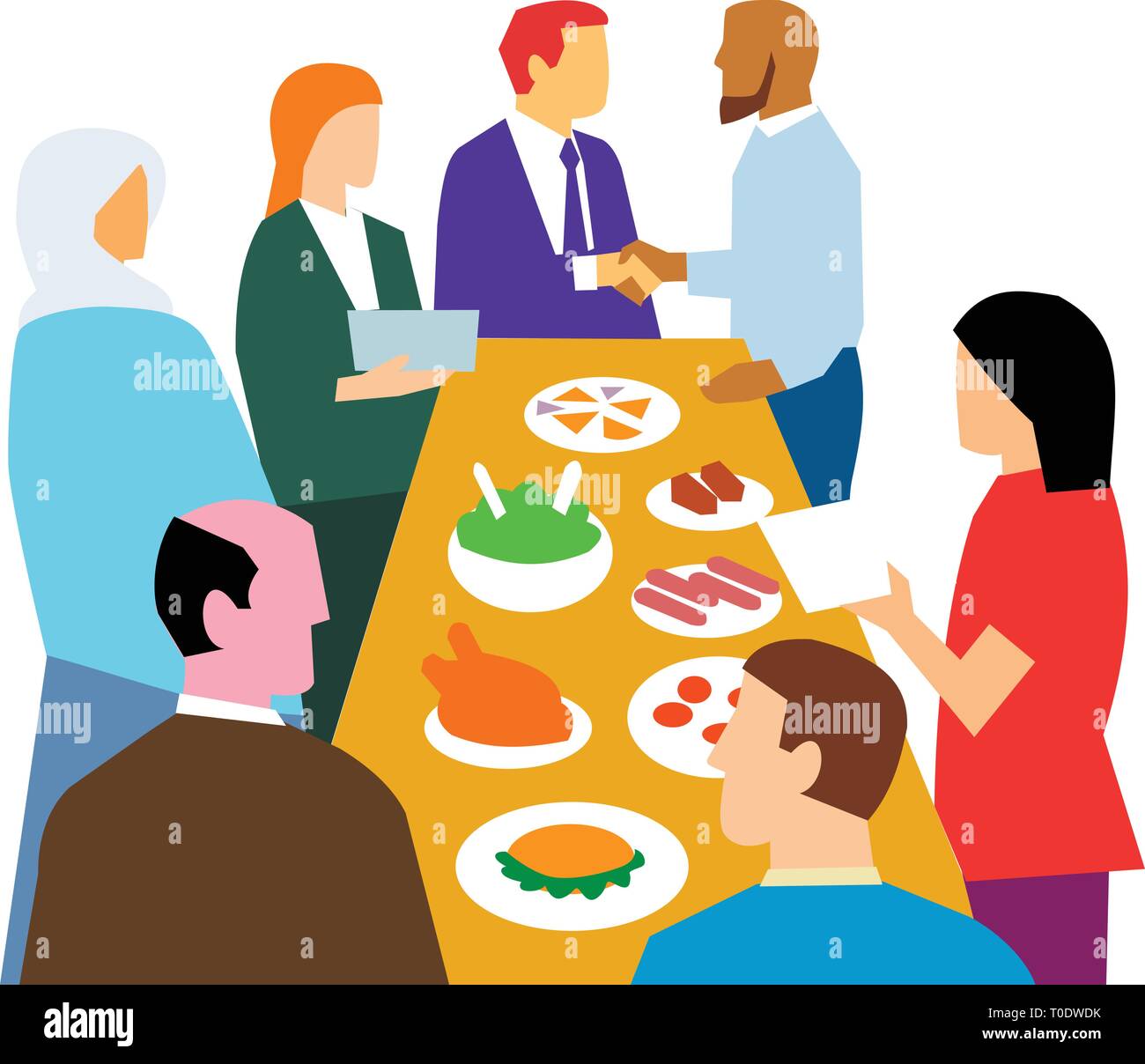 Teamwork office multicultural celebration Stock Vector Images - Alamy