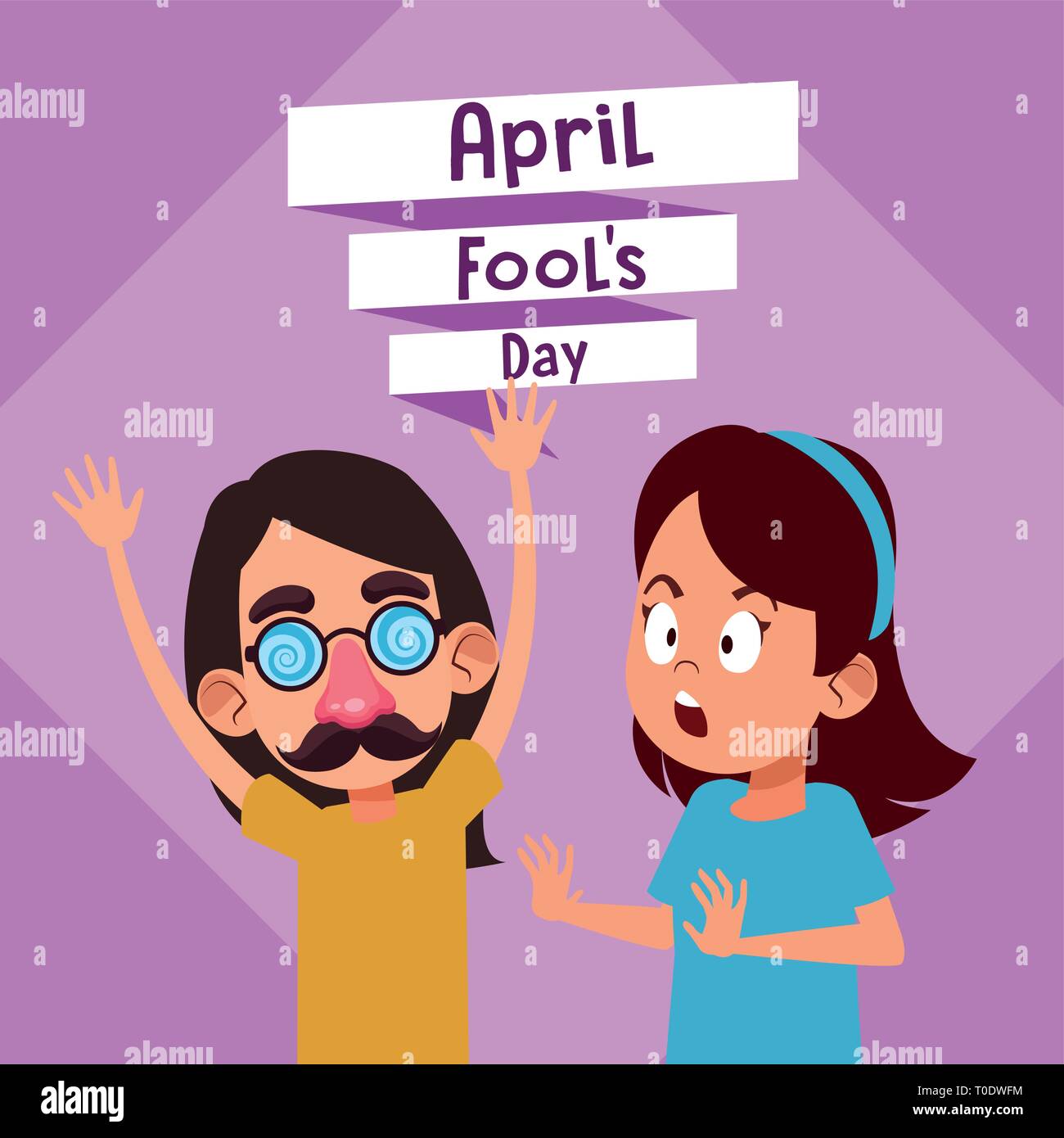 April fools day cartoon Stock Vector Image & Art - Alamy