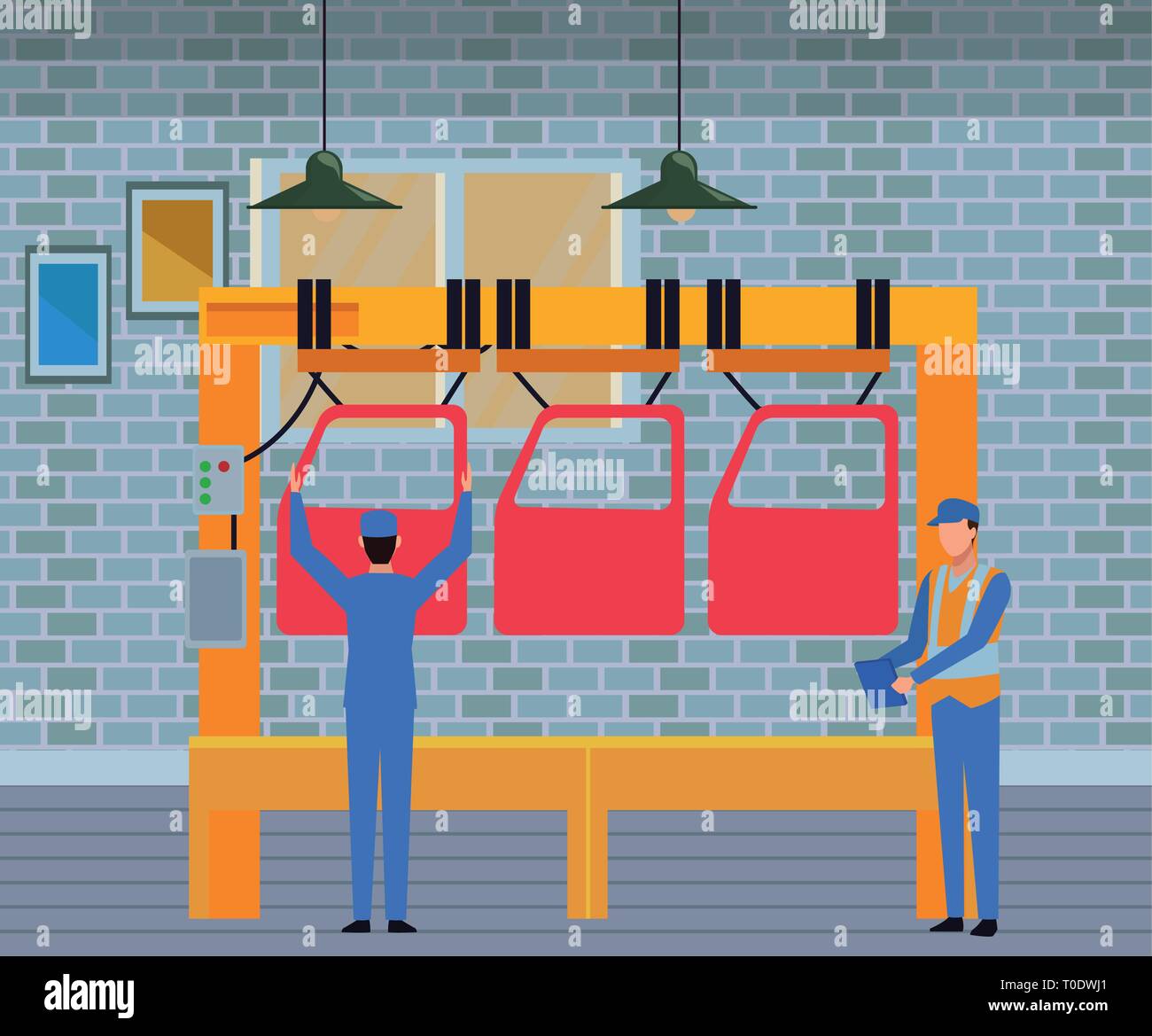 car service manufacturing cartoon Stock Vector Image & Art - Alamy