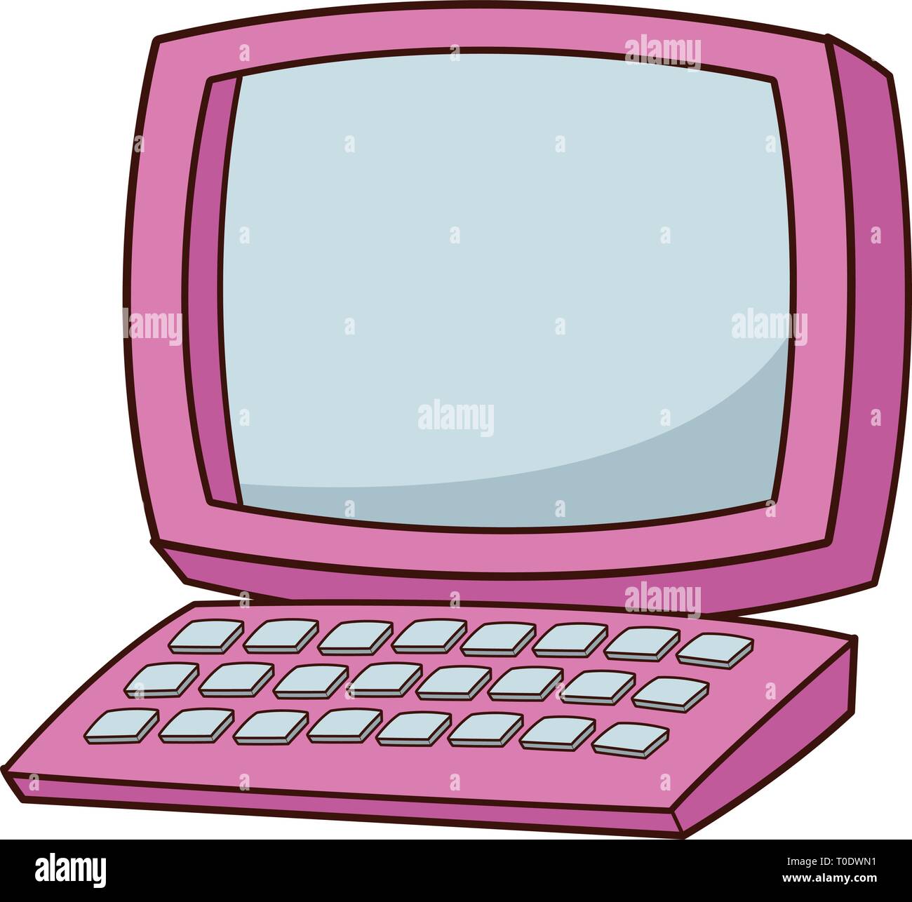 Desk computer with keyboard cartoon Stock Vector Image & Art - Alamy