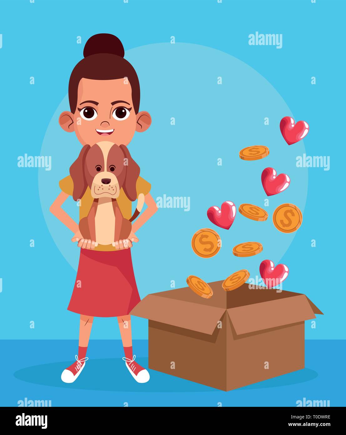 Kid donation charity cartoon Stock Vector Image & Art - Alamy