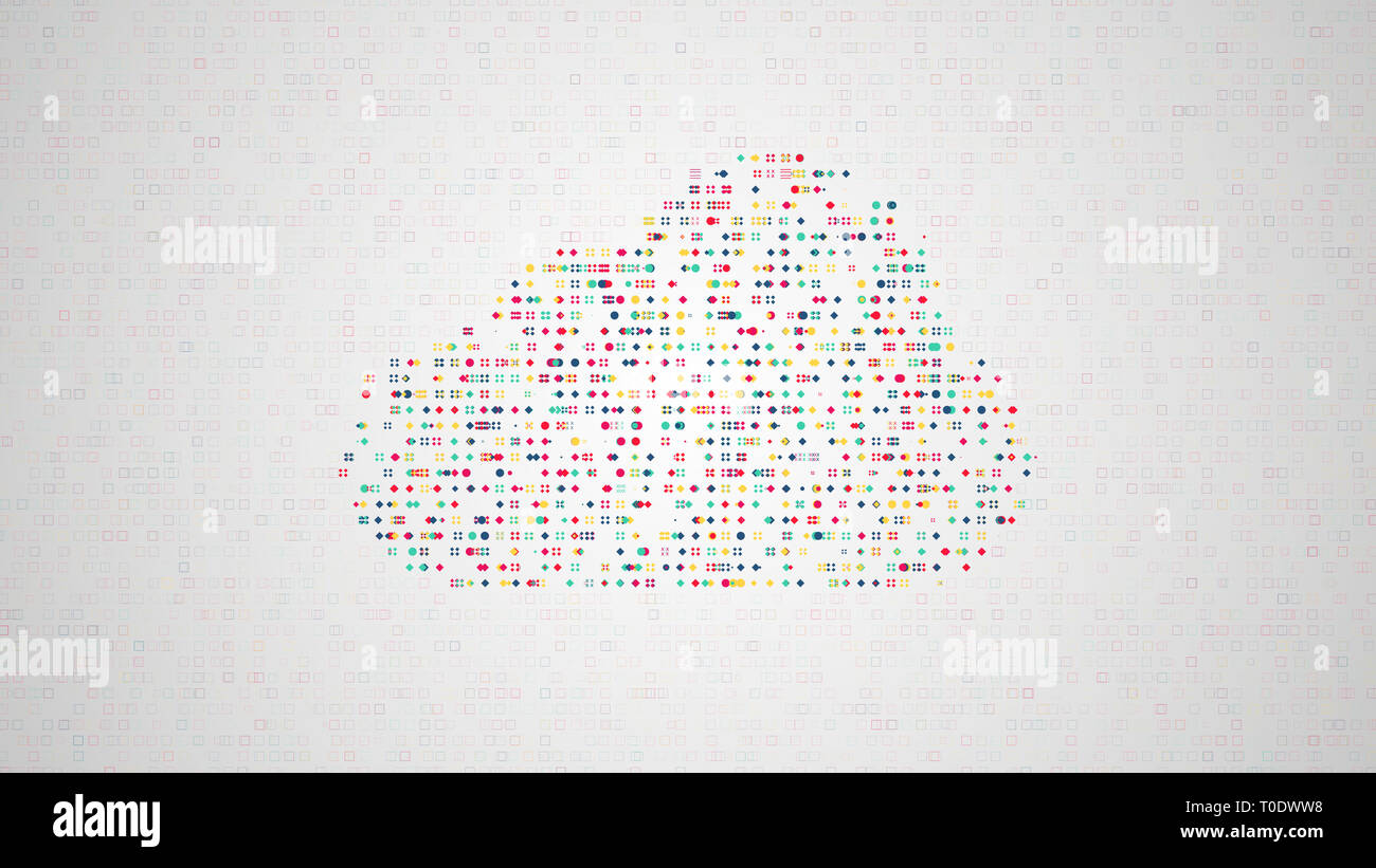 Cloud computing concept illustration from sets of symbols of modern ...