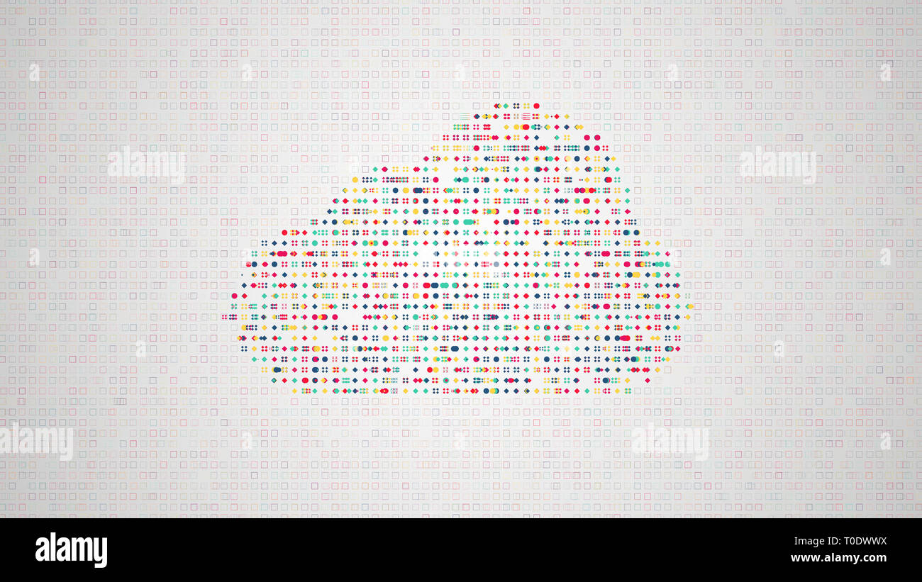 Cloud computing concept illustration from sets of symbols of modern ...