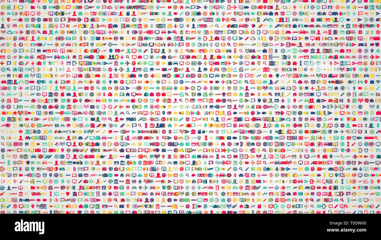 illustration from sets of symbols of modern life Stock Photo - Alamy