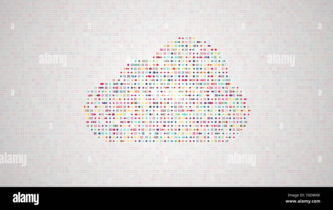 Cloud computing concept illustration from sets of symbols of modern ...