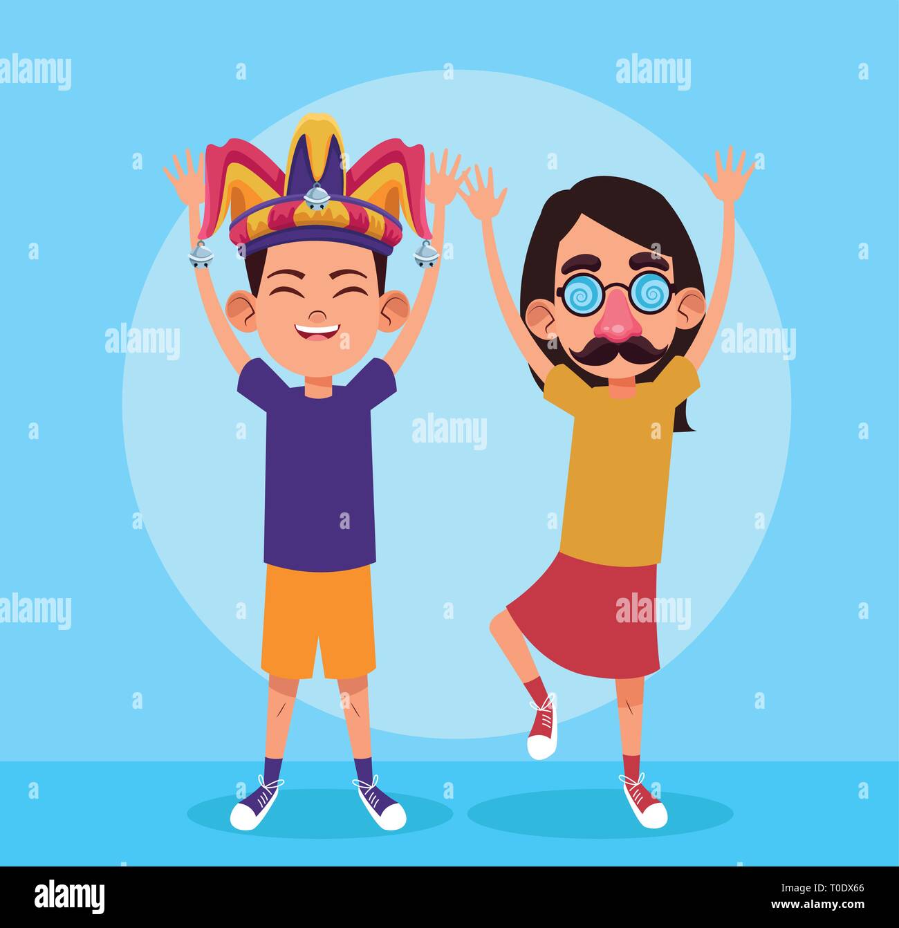 April fools boy and girl cartoon Stock Vector Image & Art - Alamy