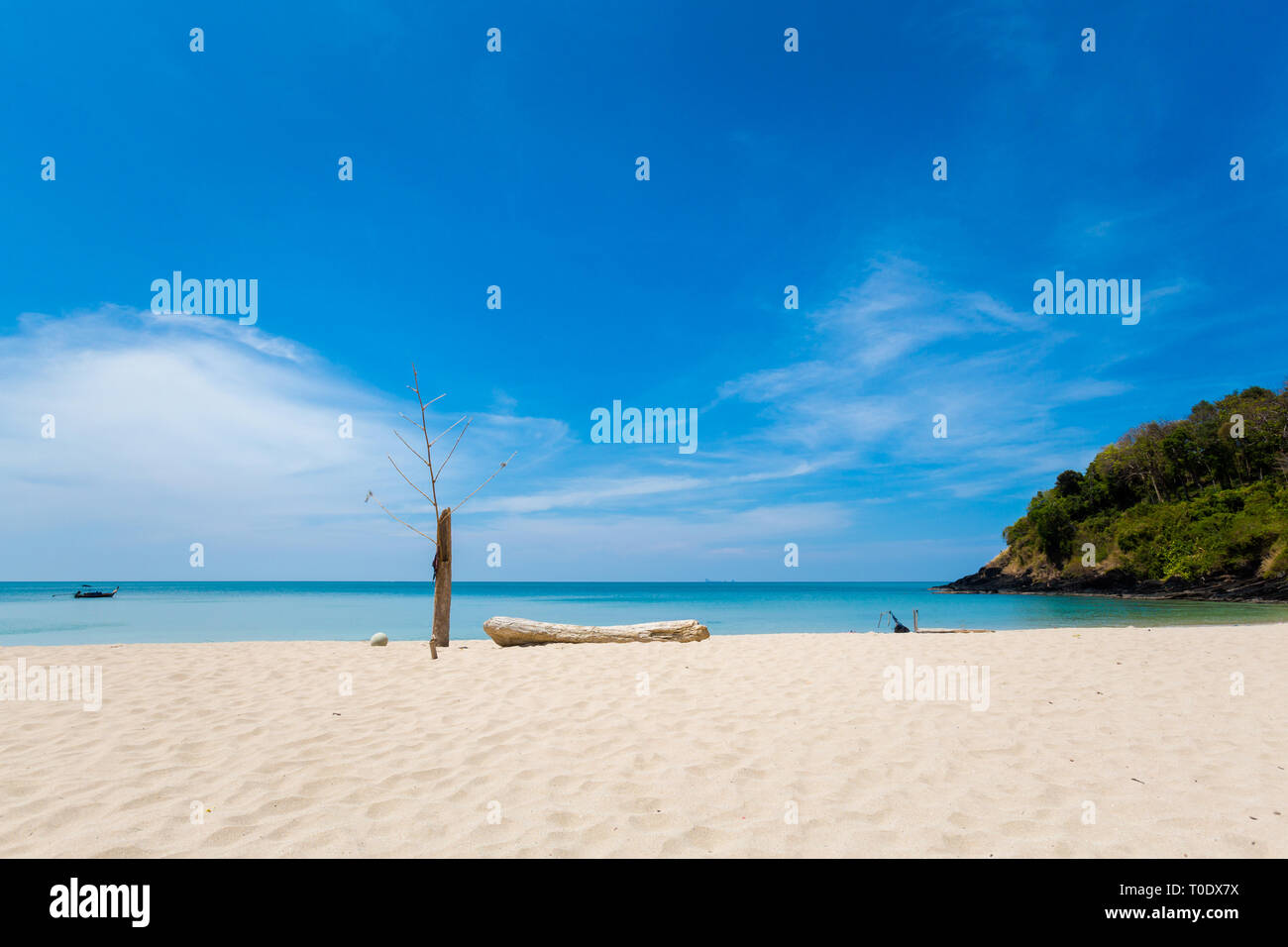 Summer seascape on tropical koh Lanta island in Thailand. Landscape ...
