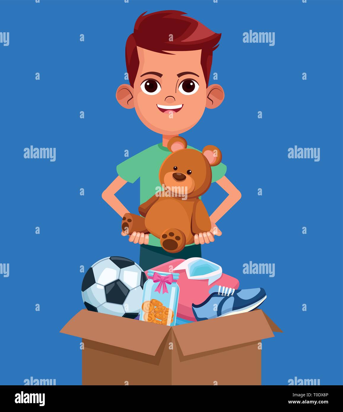 Kid donation charity cartoon Stock Vector Image & Art - Alamy