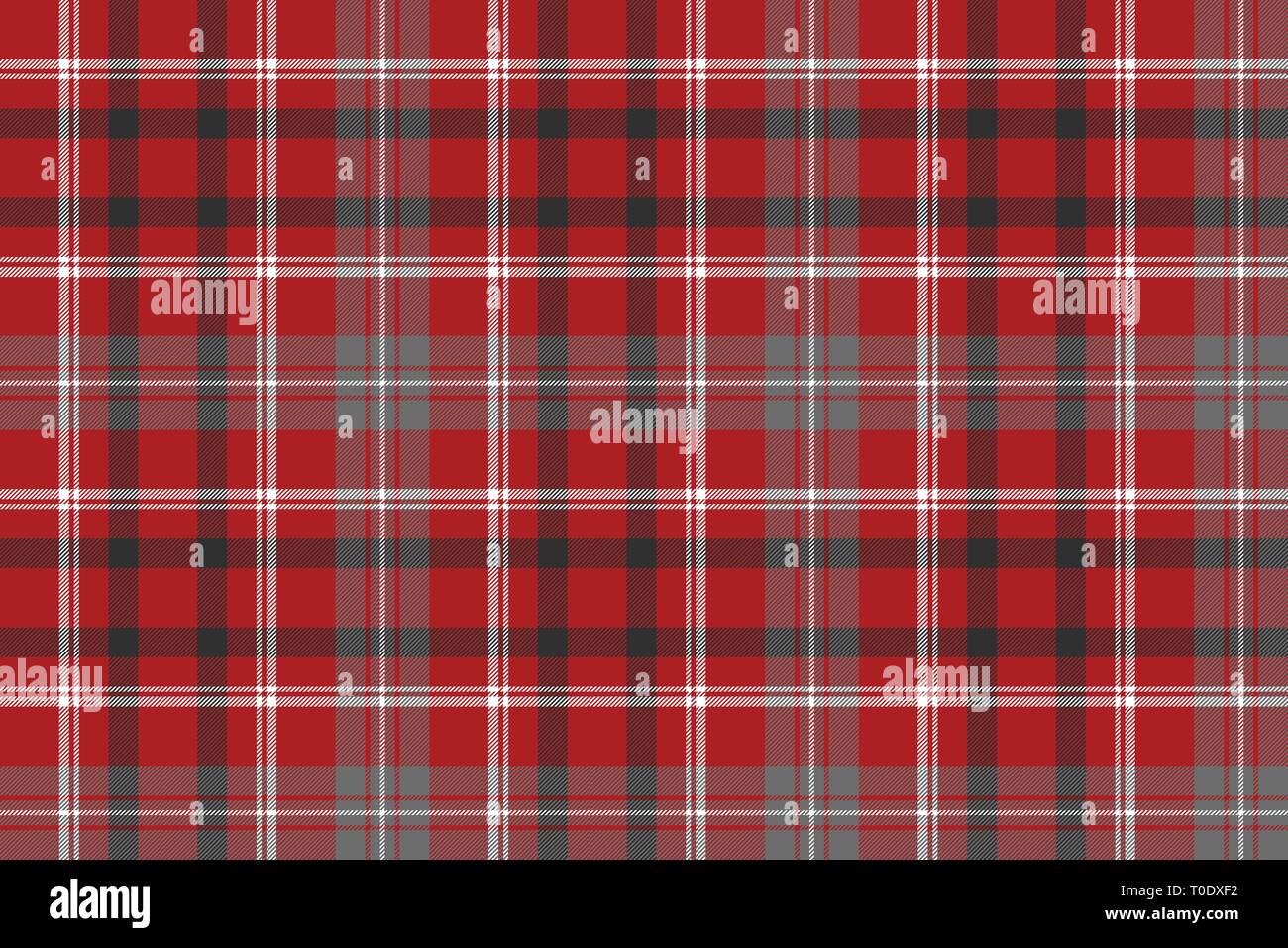 Red check plaid seamless fabric texture. Vector illustration Stock ...