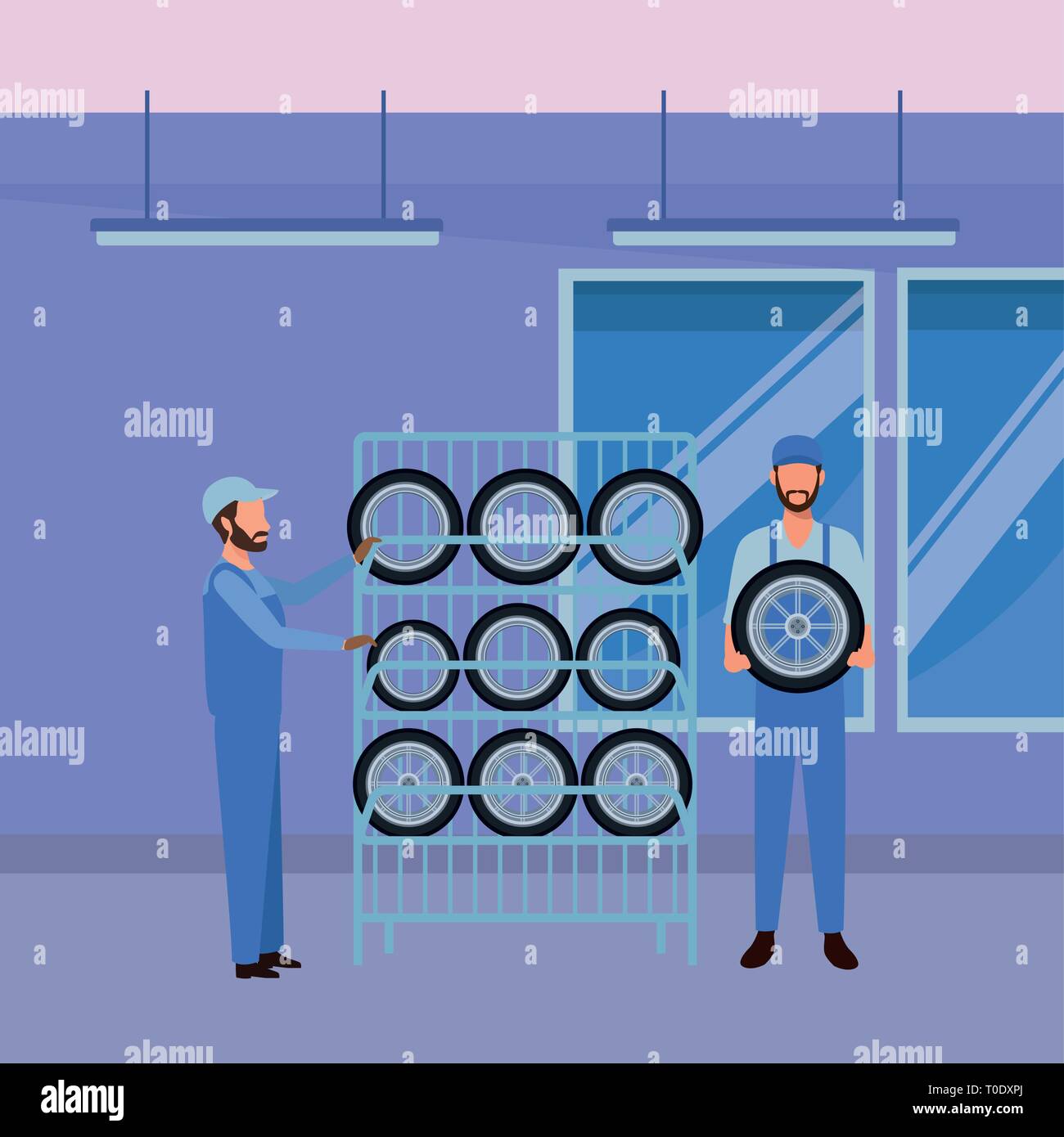 car service manufacturing cartoon Stock Vector Image & Art - Alamy