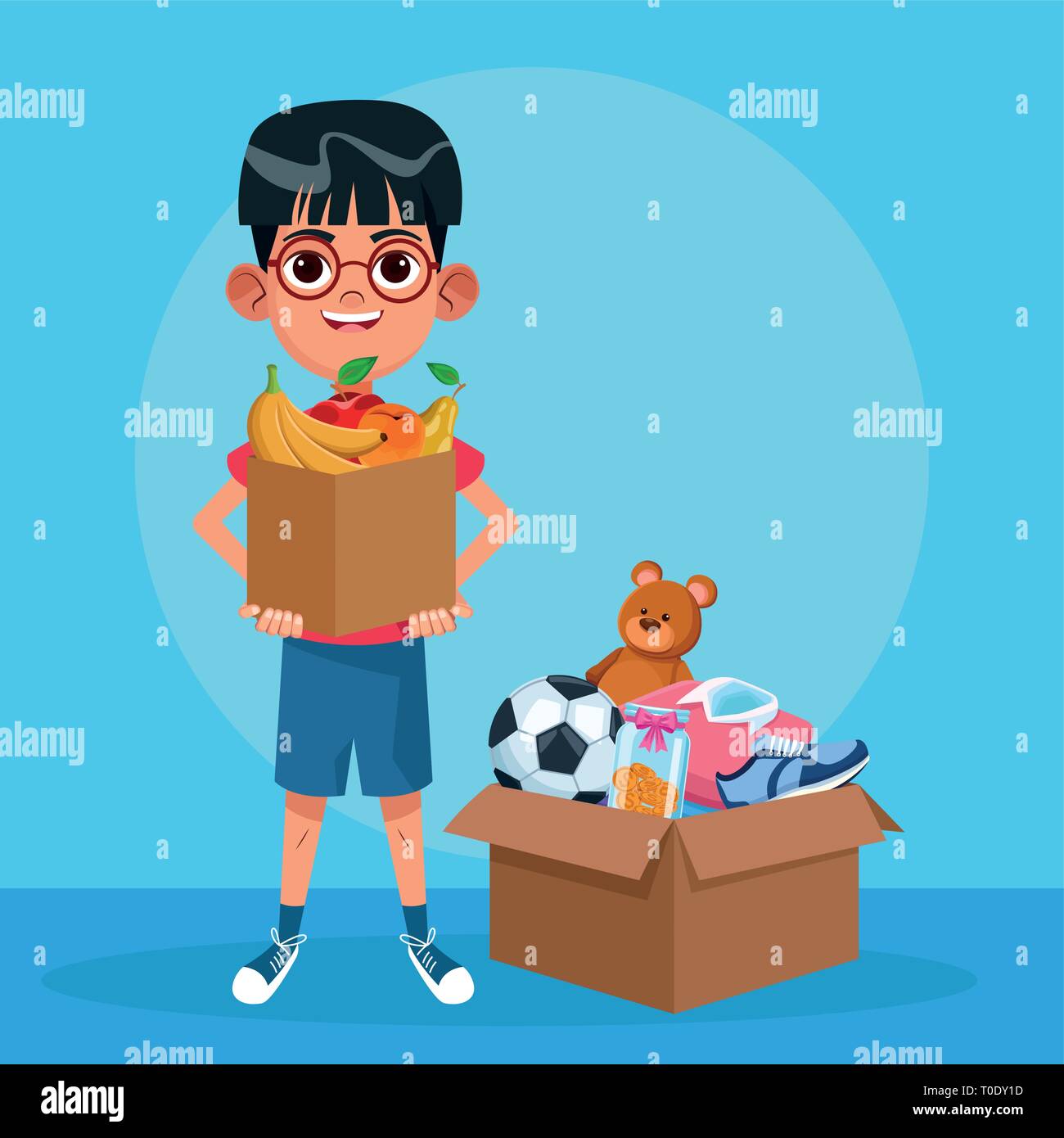 Kid donation charity cartoon Stock Vector Image & Art - Alamy