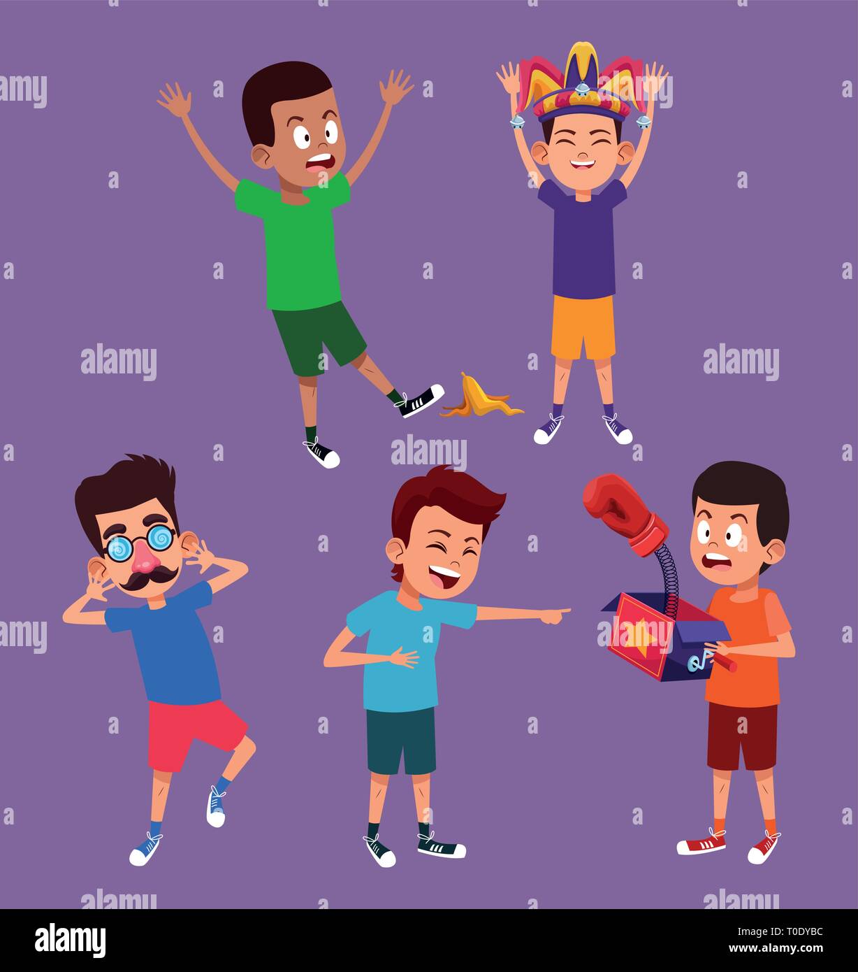 Kids with jokes cartoons Stock Vector Image & Art - Alamy