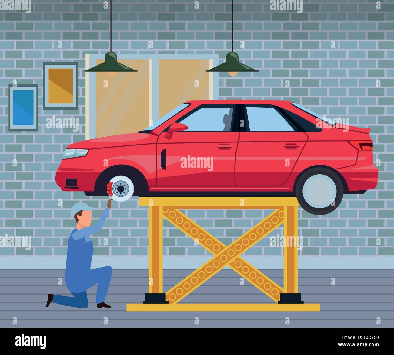 car service manufacturing cartoon Stock Vector Image & Art - Alamy