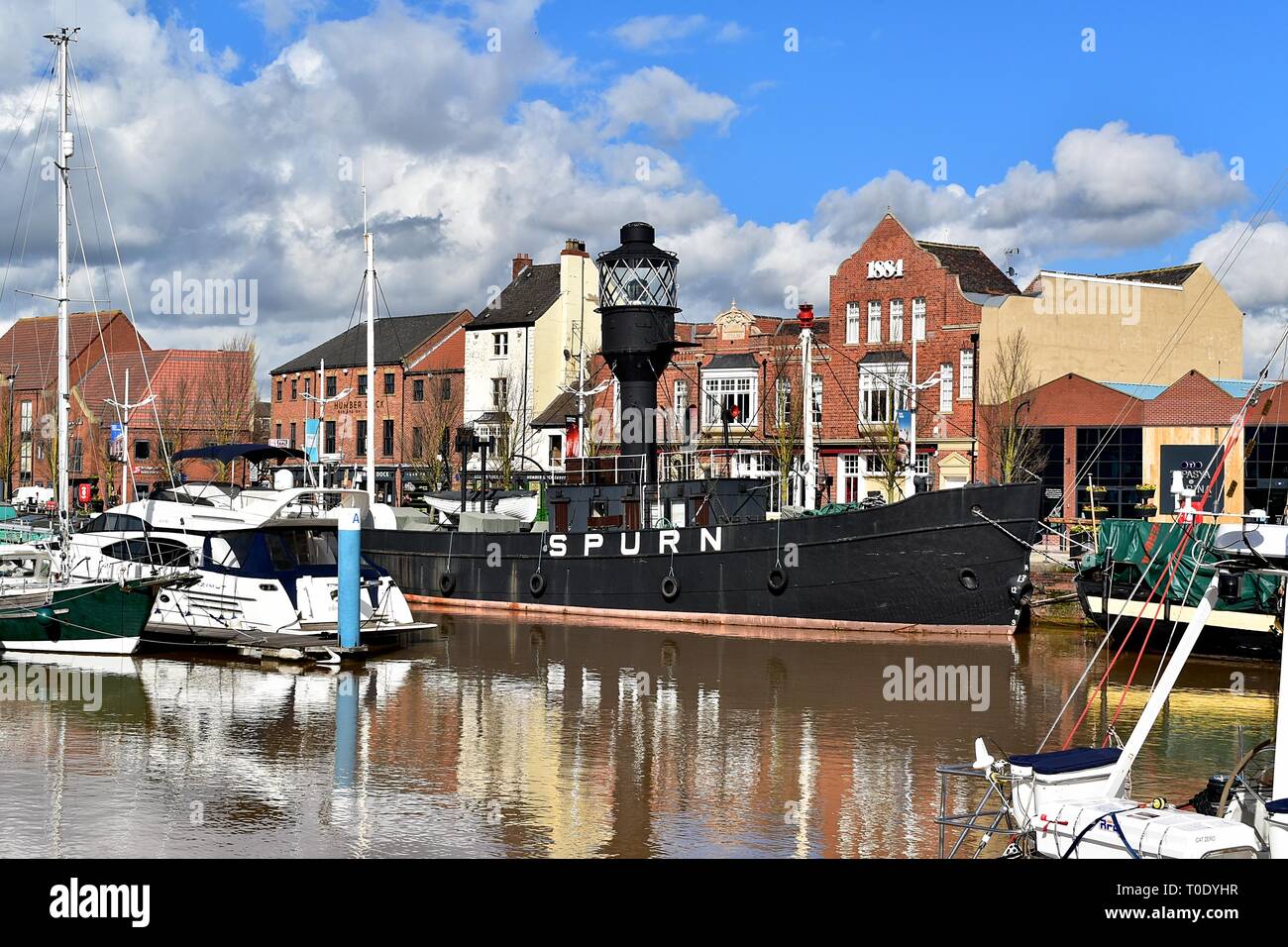Hull Marina and the Spurn Lightship Stock Photo - Alamy