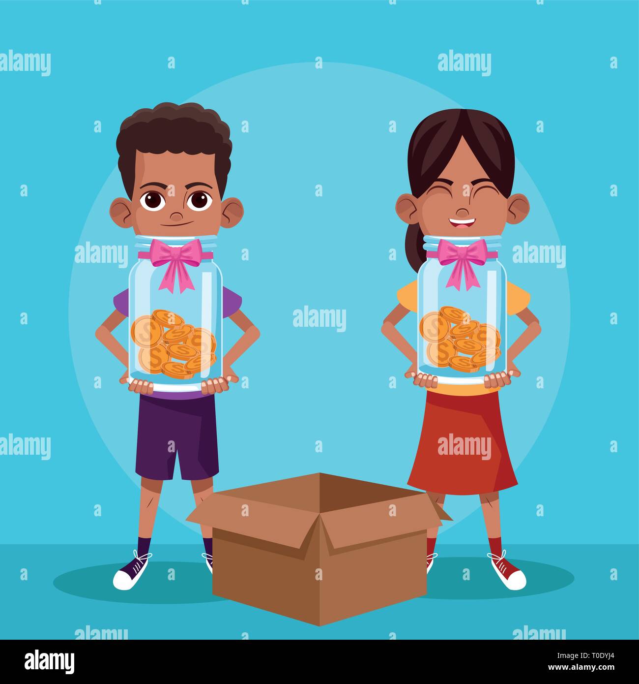 Kids donation and charity cartoon Stock Vector Image & Art - Alamy