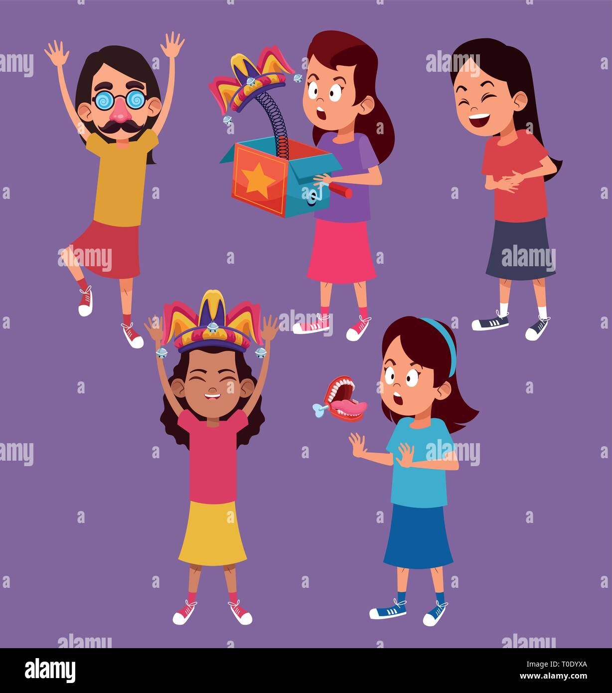 Kids with jokes cartoons Stock Vector Image & Art - Alamy