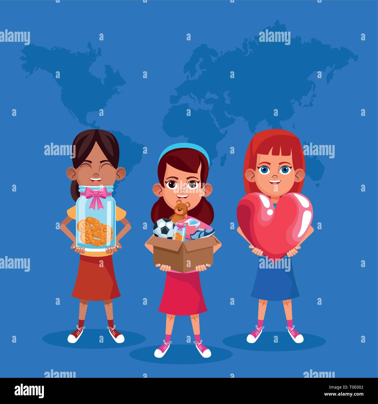 Kids donation and charity cartoon Stock Vector Image & Art - Alamy