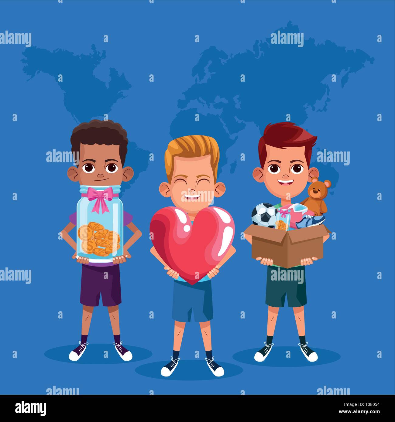 Kids donation and charity cartoon Stock Vector Image & Art - Alamy