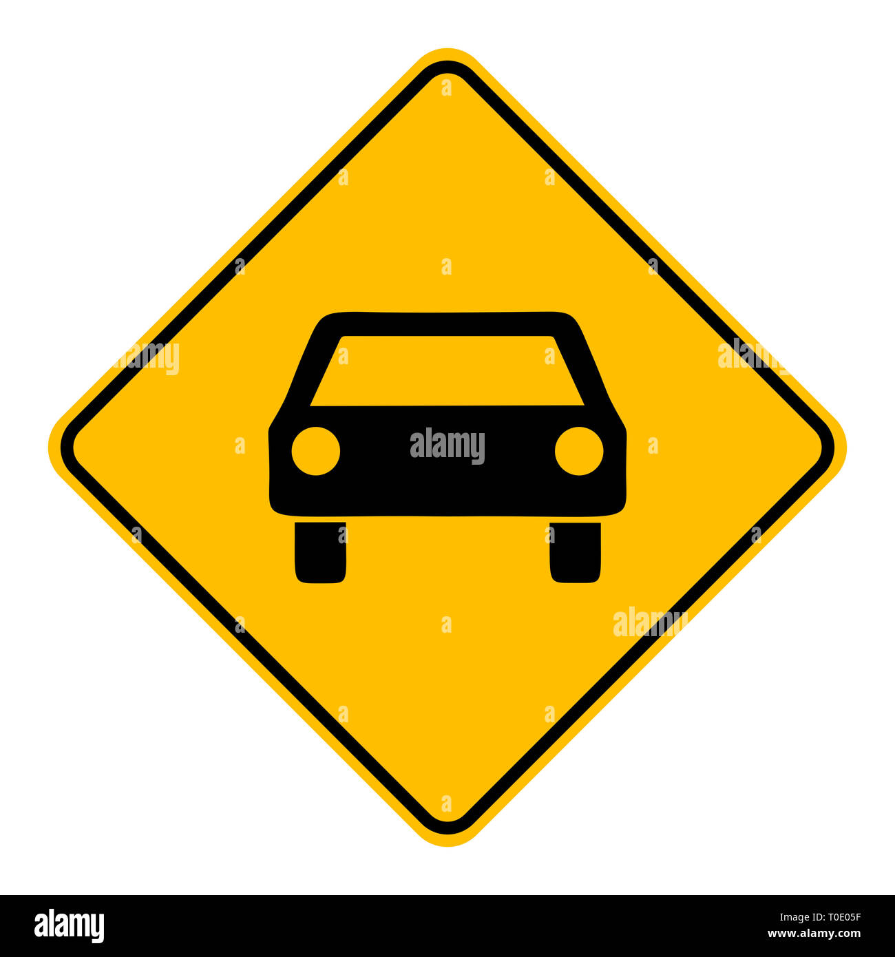 Car and road sign Stock Photo - Alamy