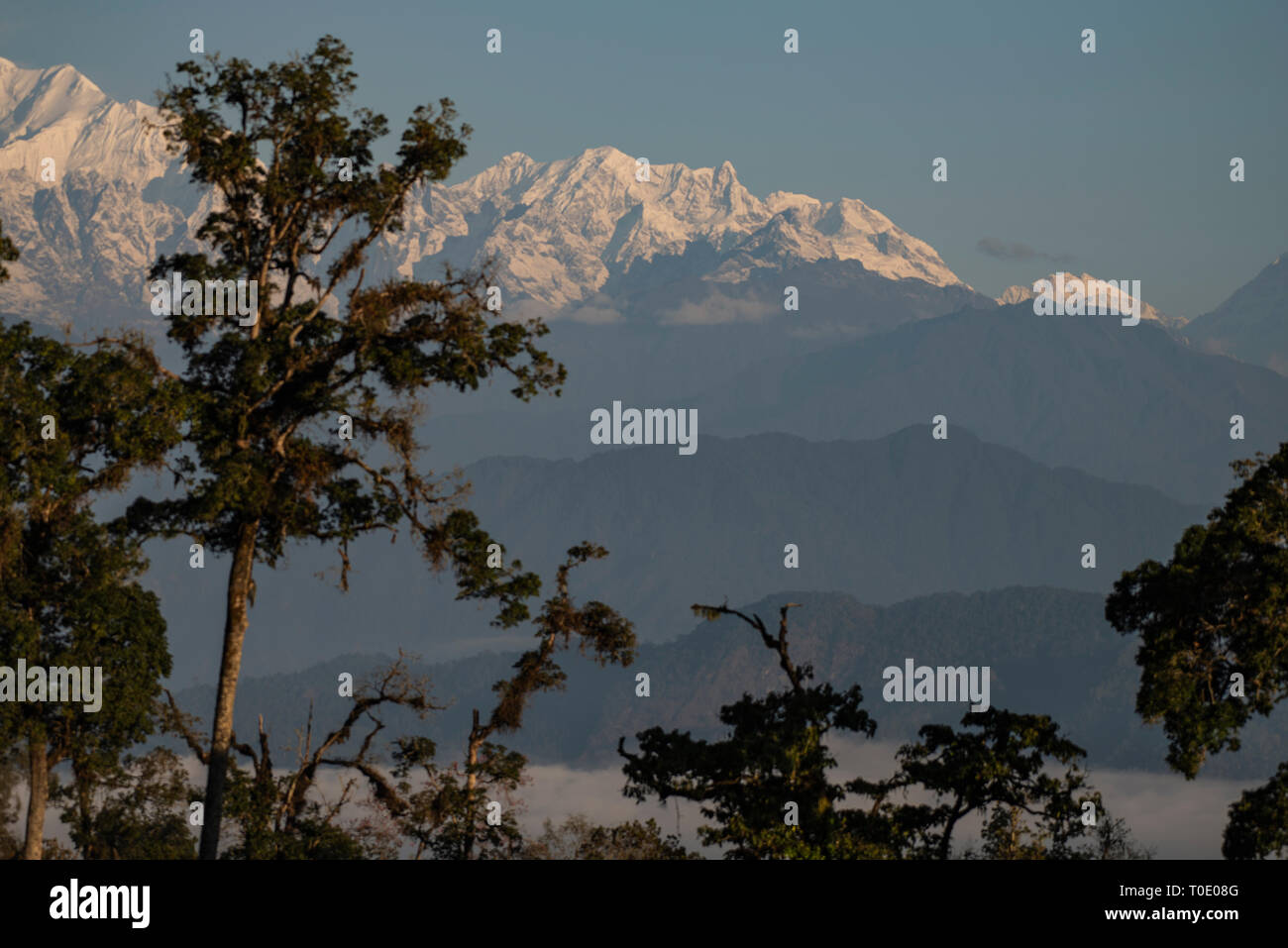 Landscape,Three tier,Himalayan Hills,Ranges,Top.Mt.Kanchendzonga, view ...