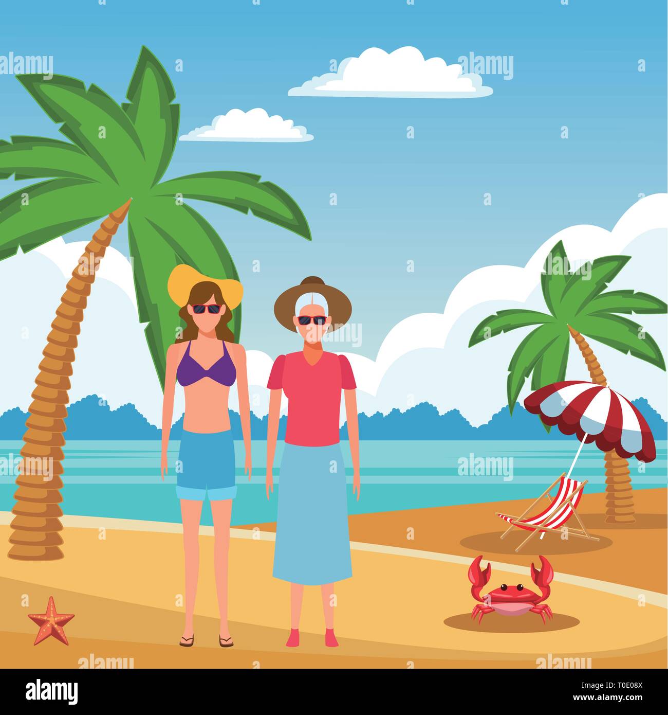 summer vacation cartoon Stock Vector Image & Art - Alamy