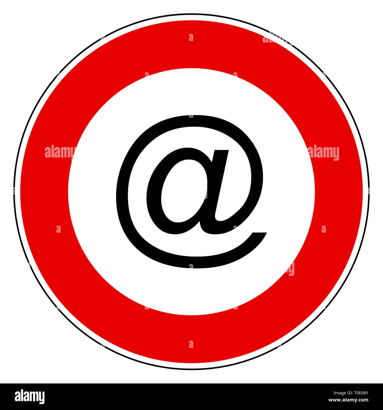 E-mail symbol and prohibition sign Stock Photo - Alamy