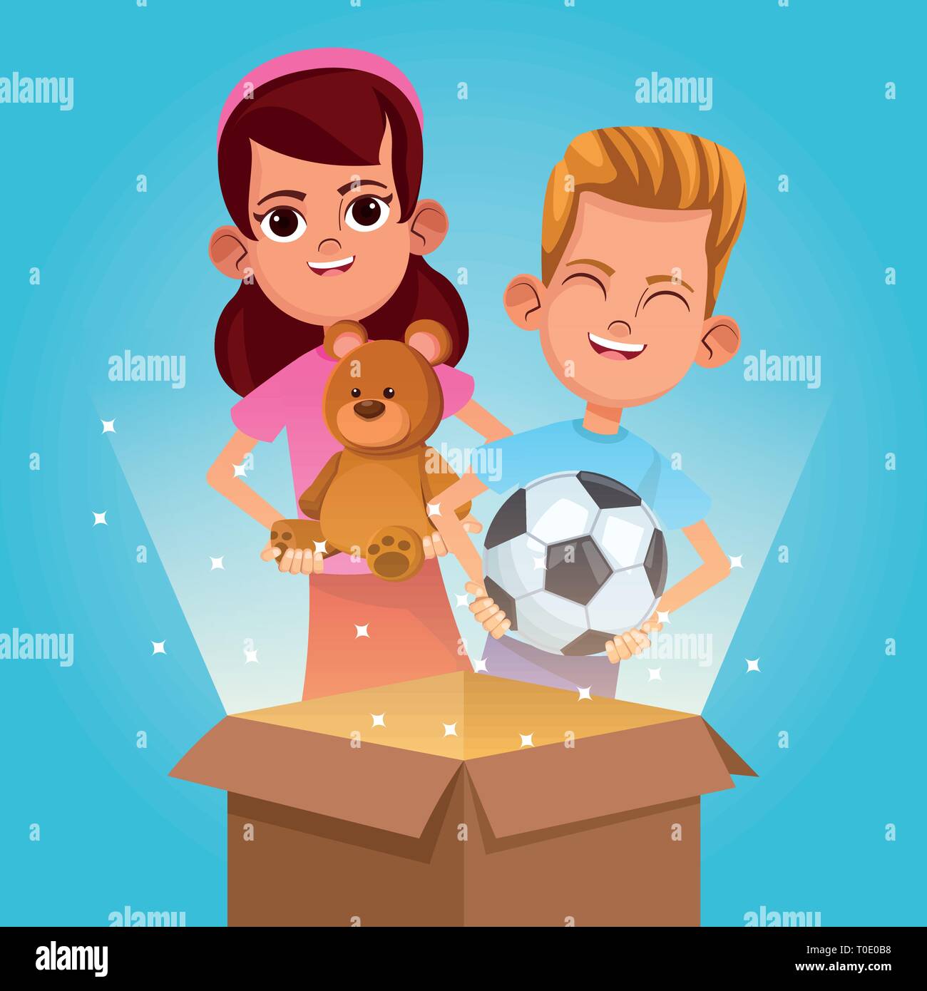 Kids donation and charity cartoon Stock Vector Image & Art - Alamy