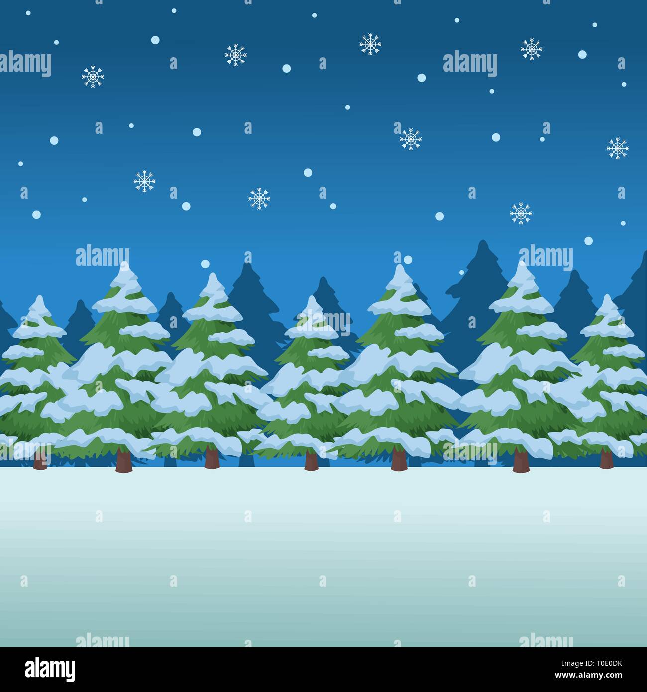 snow pine trees Stock Vector Image & Art - Alamy