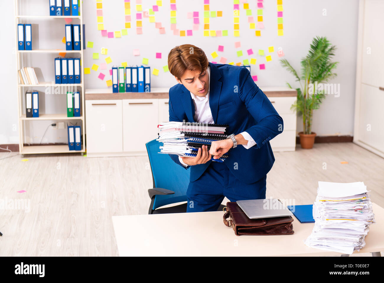 Man Looking Watch Rushing Work High Resolution Stock Photography and ...