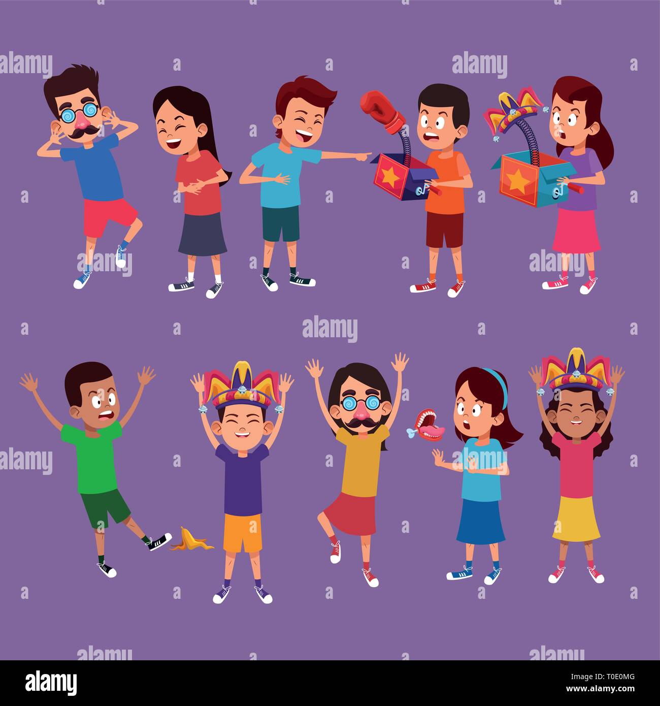 Kids with jokes cartoons Stock Vector Image & Art - Alamy