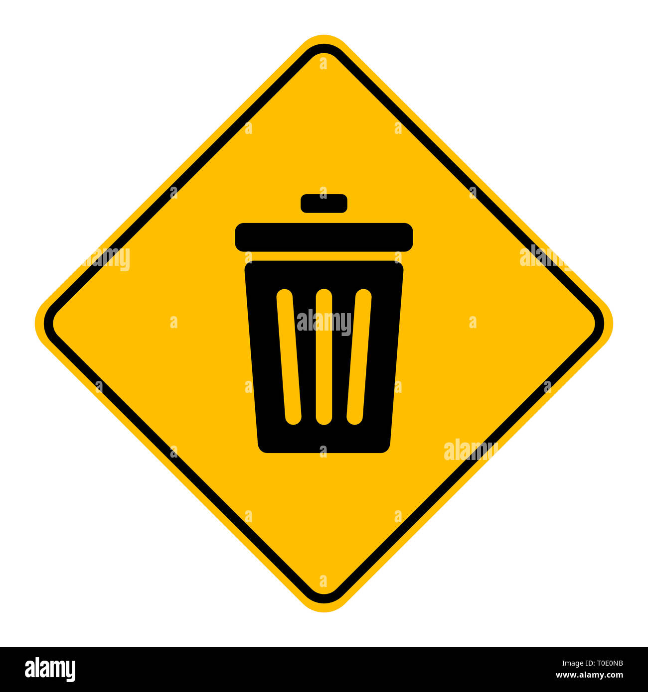 Waste bin and road sign Stock Photo - Alamy
