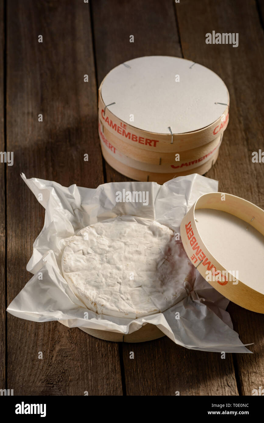 Camembert cheese in package Stock Photo - Alamy