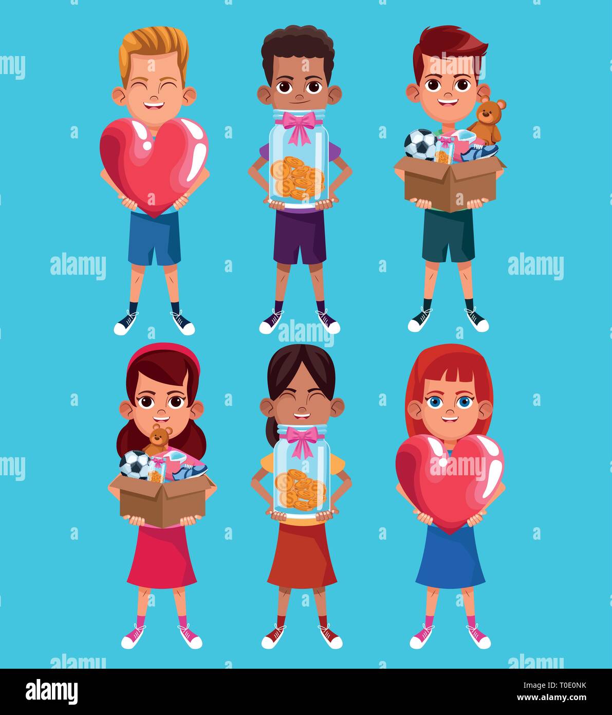 Kids donation and charity cartoon Stock Vector Image & Art - Alamy