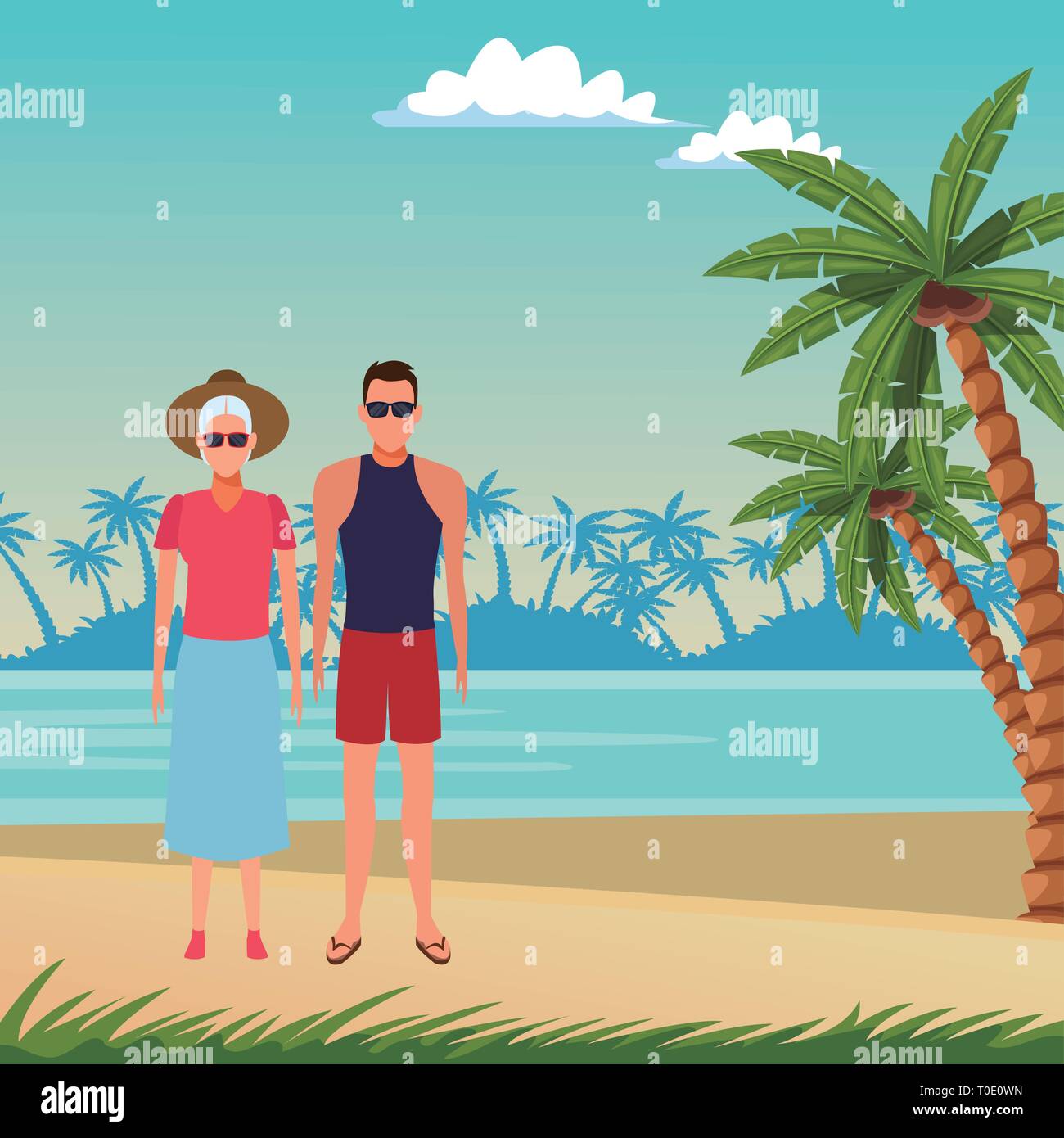 summer vacation cartoon Stock Vector Image & Art - Alamy